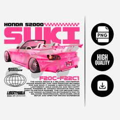 Car design for t-shirt, graphic, vector for print - HONDA SUKI – Pardell