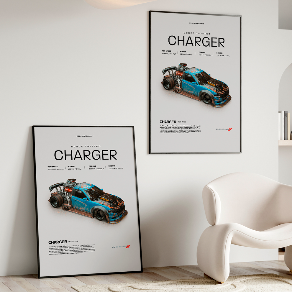 Dodge Charger Twisted Concept poster for printing – Pardell