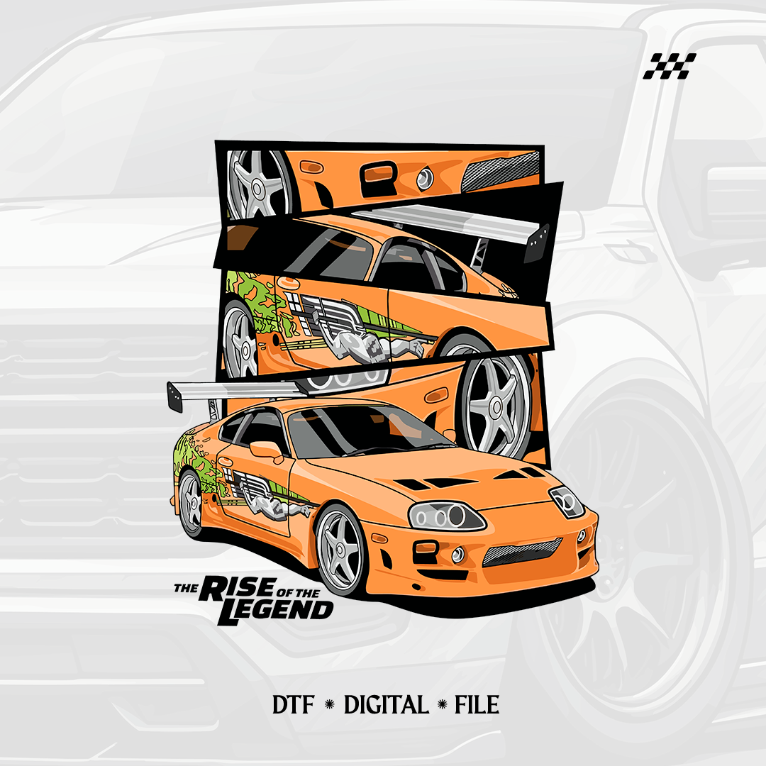 JDM orange Iconic Car Illustration - DTF PNG design – Pardell