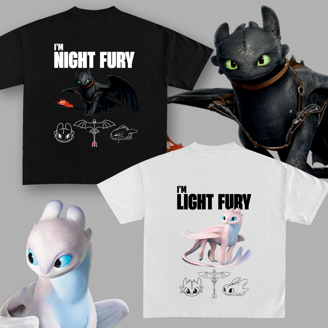 Night Fury - Light Fury t-shirt designs - Pardell