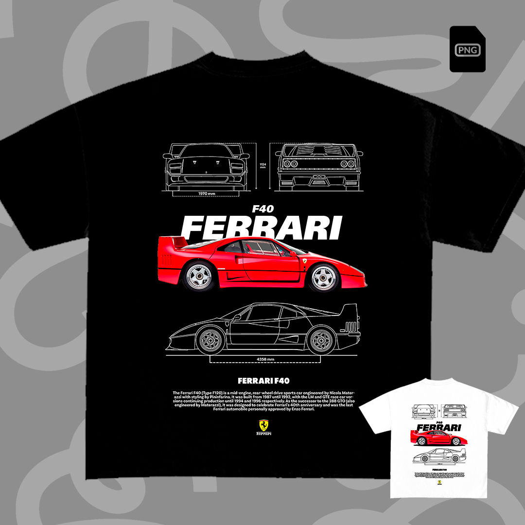 Ferrari F40 T-shirt design – Pardell