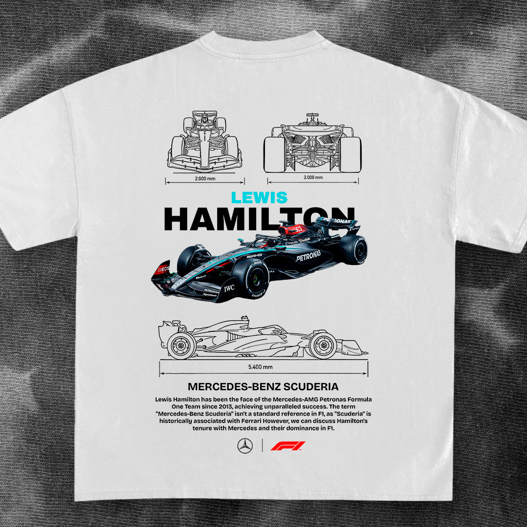 F1 car t-shirt design - Lewis Hamilton mercedes-benz – Pardell