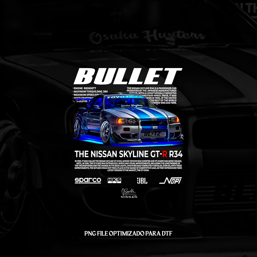 Street racing vibes T-shirt artwork – printable R34 – Pardell